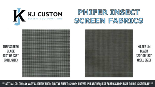 KJ Custom Fabric Colors - KJ Custom Screens & Outdoor Living